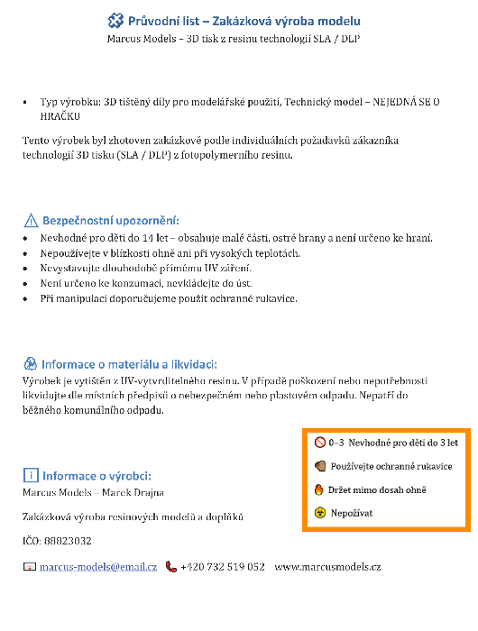 Průvodní list :: Marcus-models